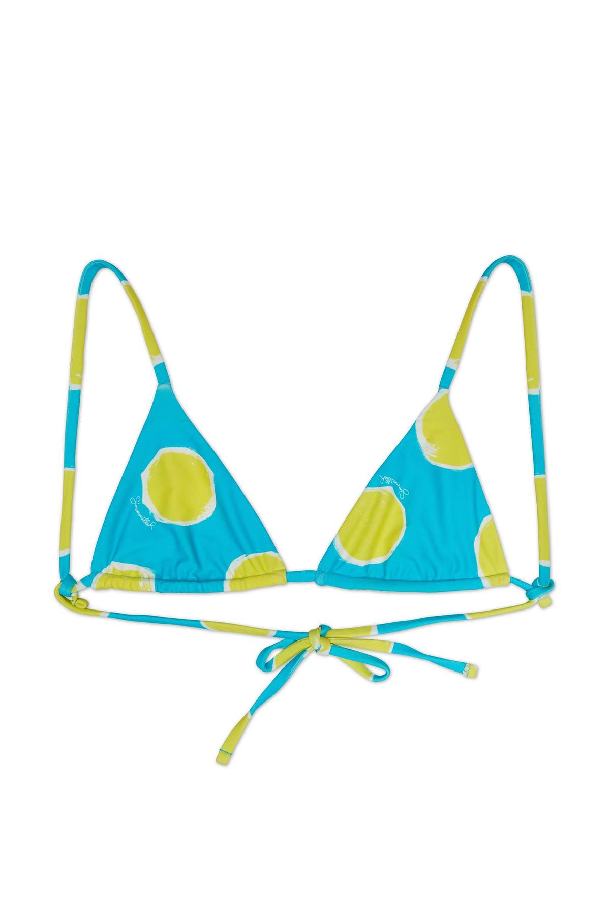 Simon Miller Bwai Bikini Top - Suburban Blue Valley Green Dot Print ...