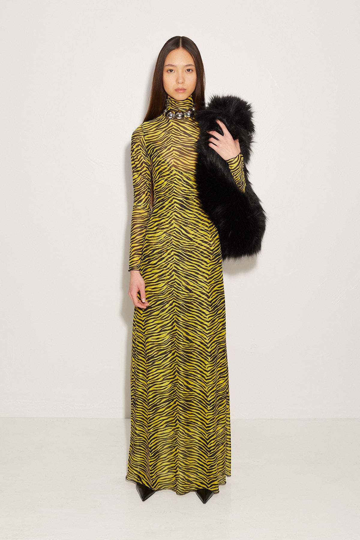 Simon Miller Long Hair Furry Large Lopsy Bag - Black | Garmentory