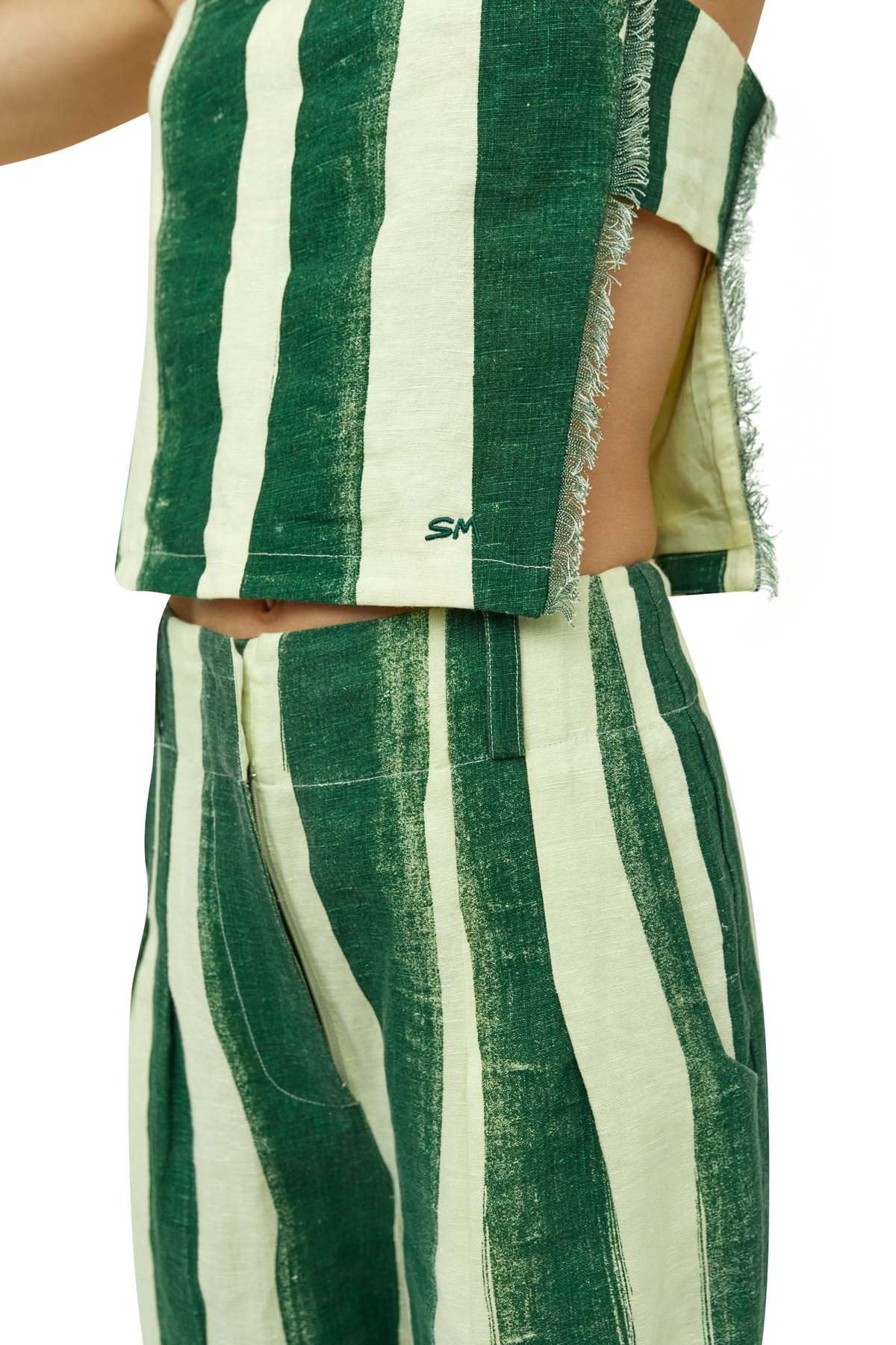 Simon Miller Linen Bloo Pant - Custard Joot Stripe | Garmentory