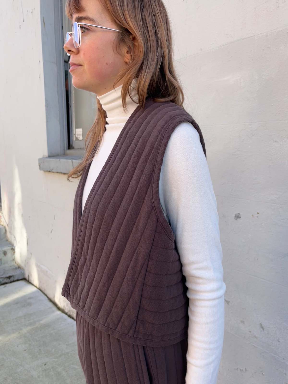 Black Crane Quilted Vest | Garmentory