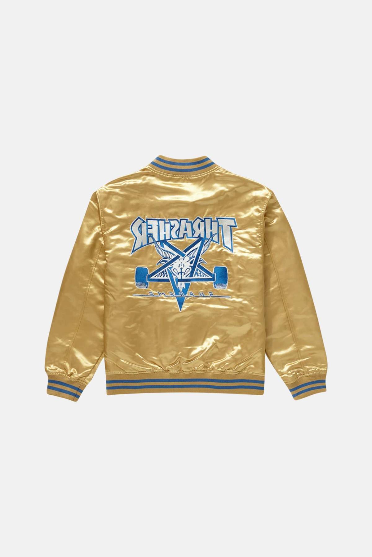 Supreme x Thrasher Satin Varsity Jacket - Gold | Garmentory