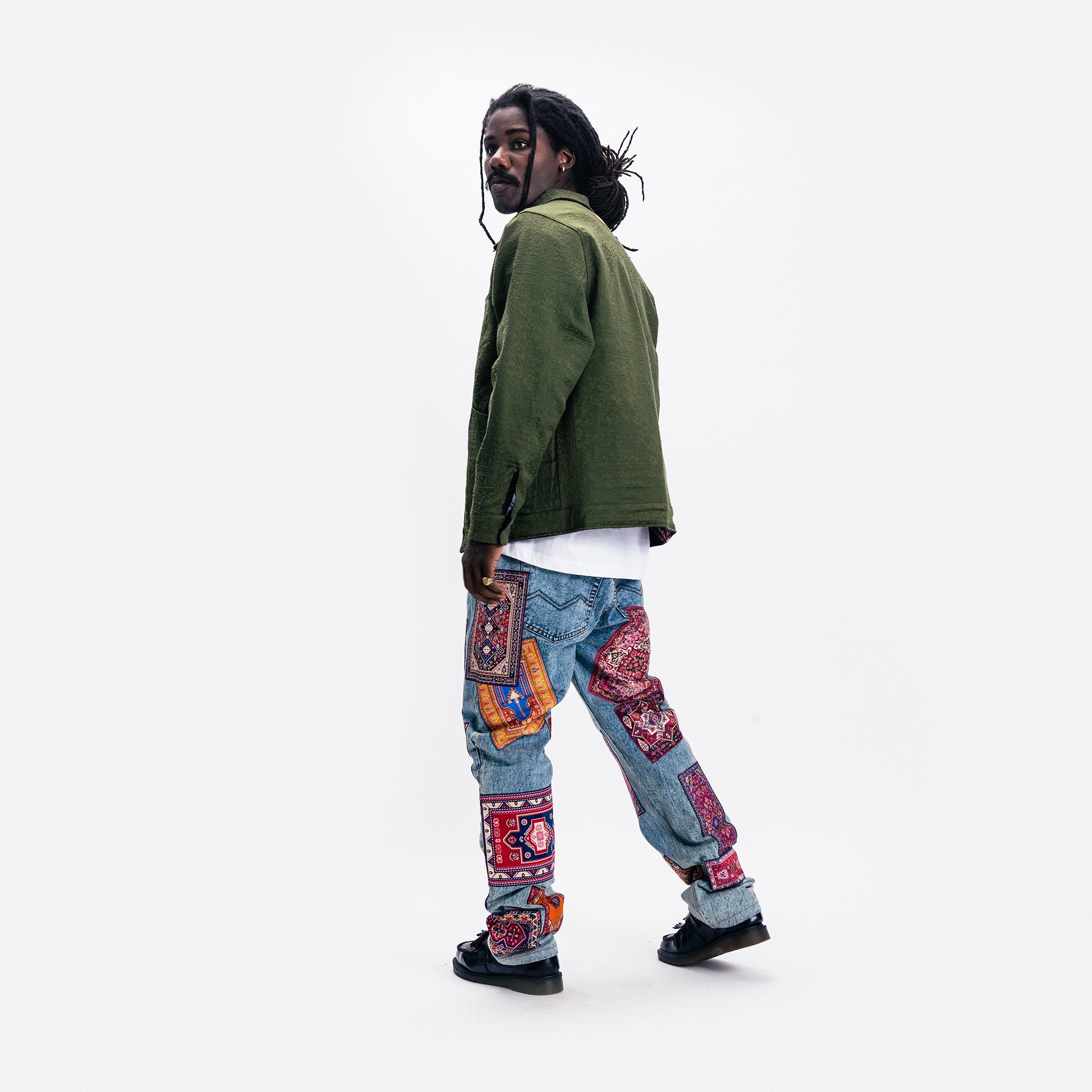 Market Rug Dealer Label Denim Pants - Blue Denim | Garmentory