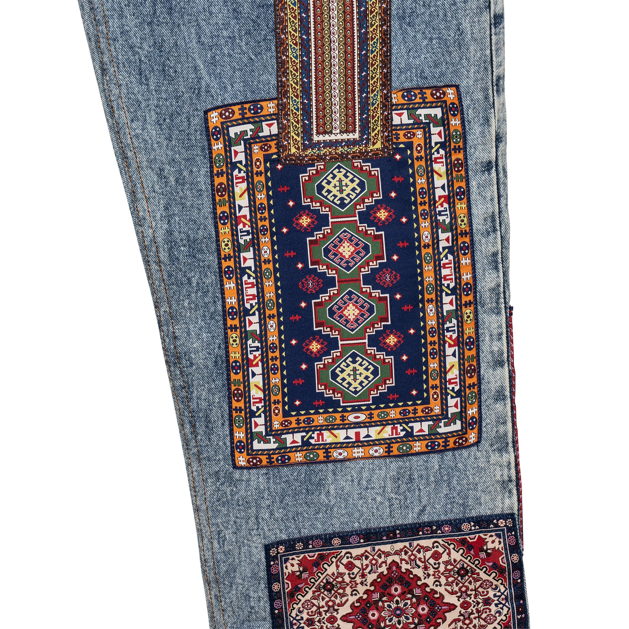 Market Rug Dealer Label Denim Pants - Blue Denim | Garmentory