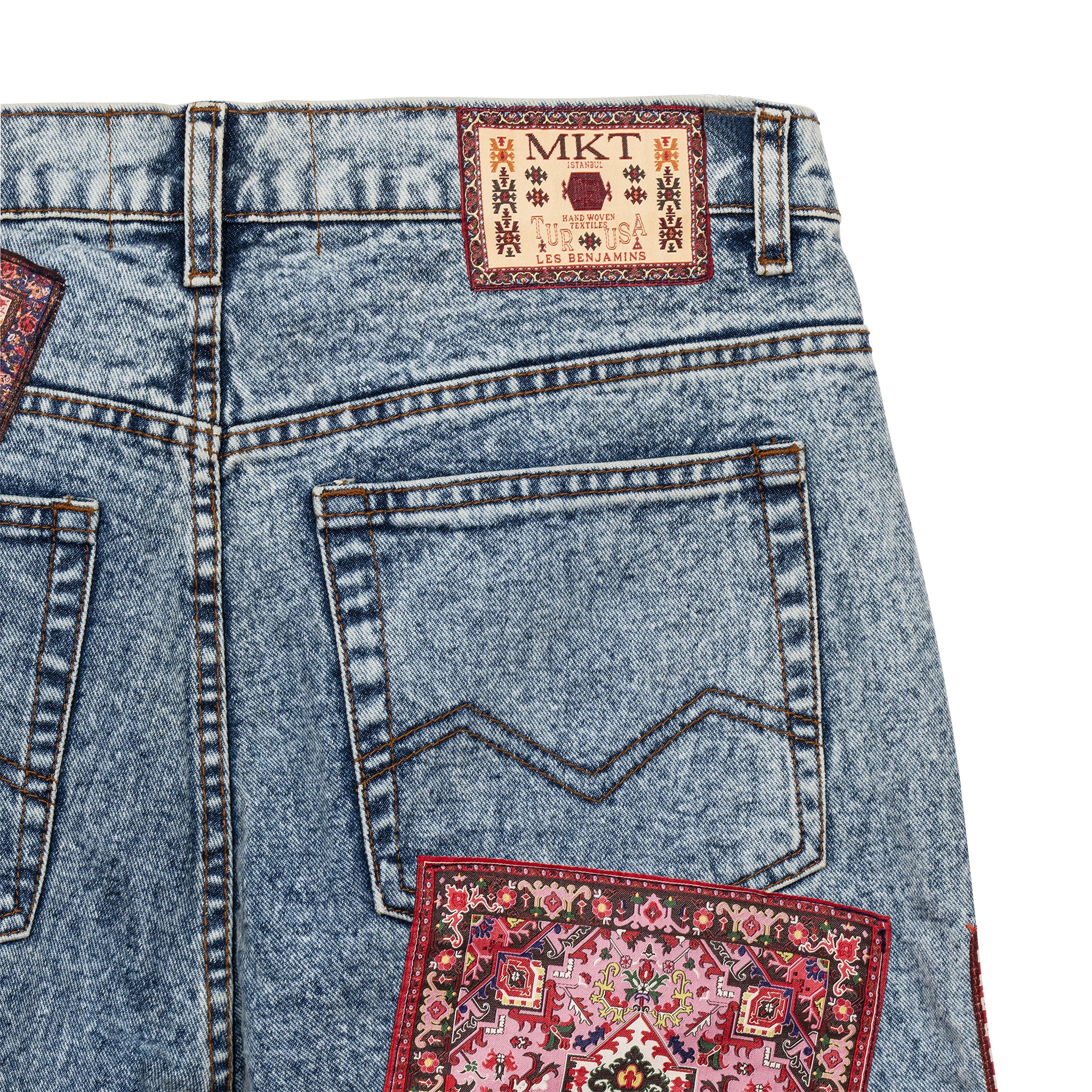 Market Rug Dealer Label Denim Pants - Blue Denim | Garmentory