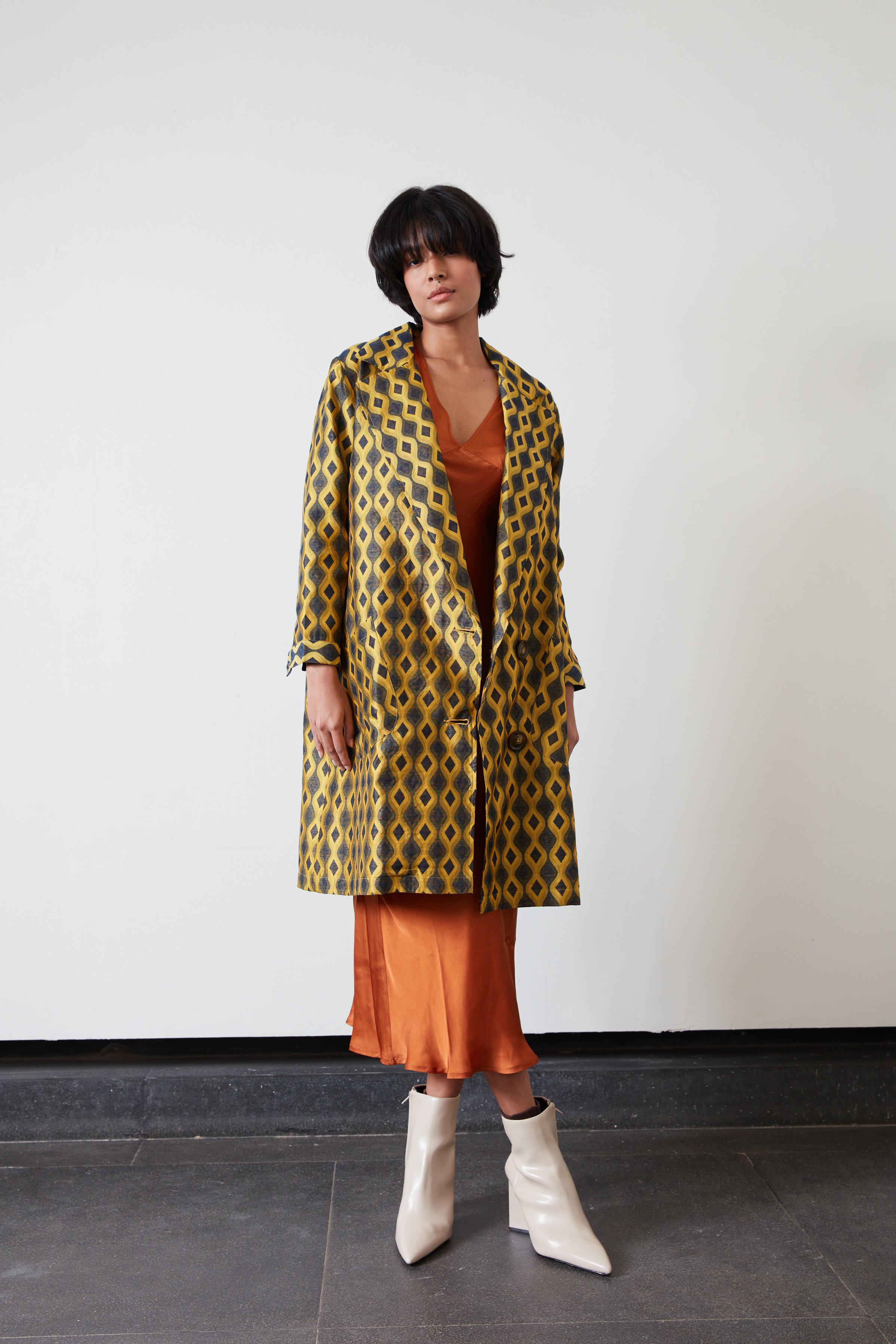 RUJUTA SHETH Barney Trench - Golden Aurora | Garmentory