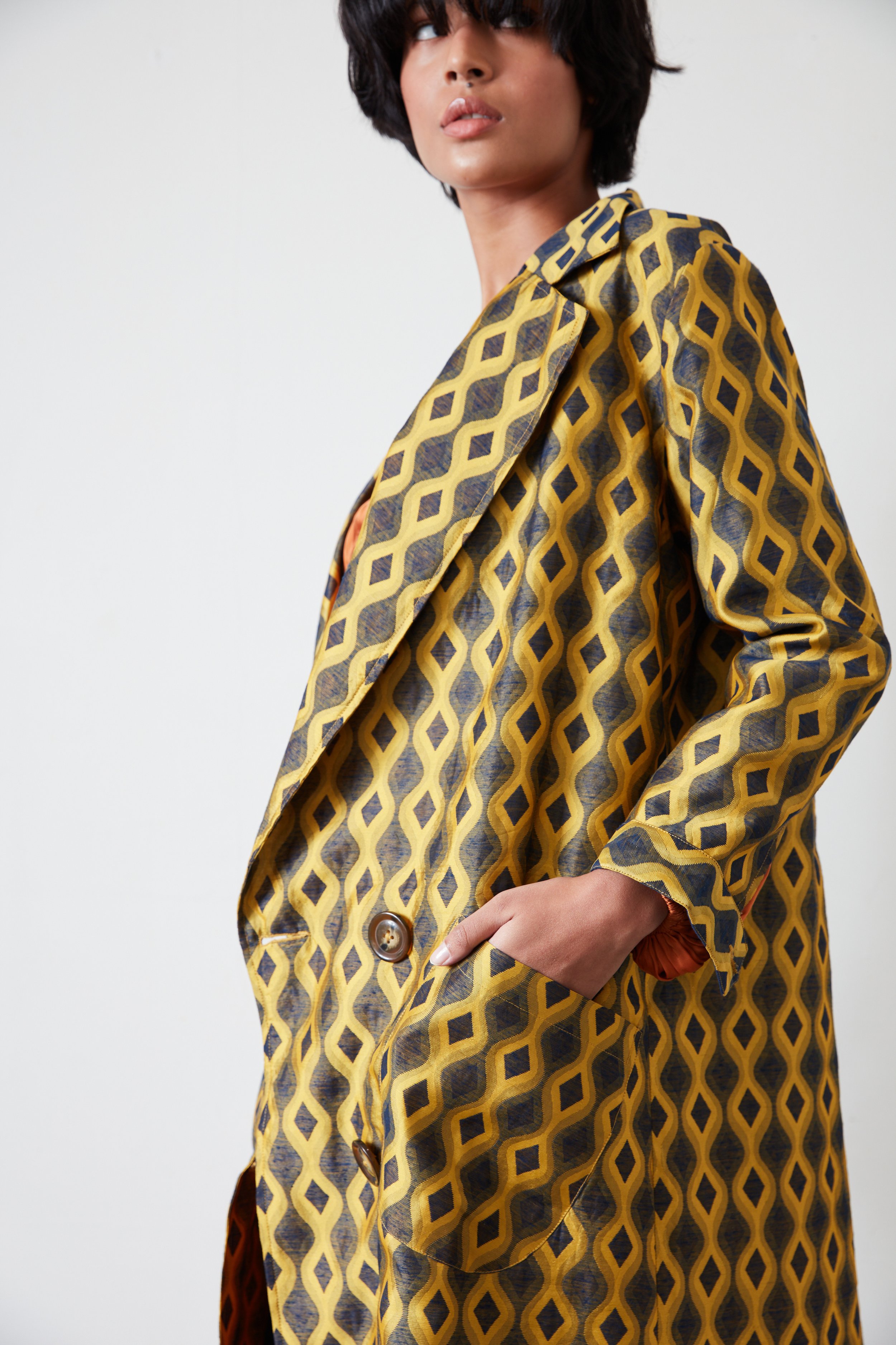 RUJUTA SHETH Barney Trench - Golden Aurora | Garmentory