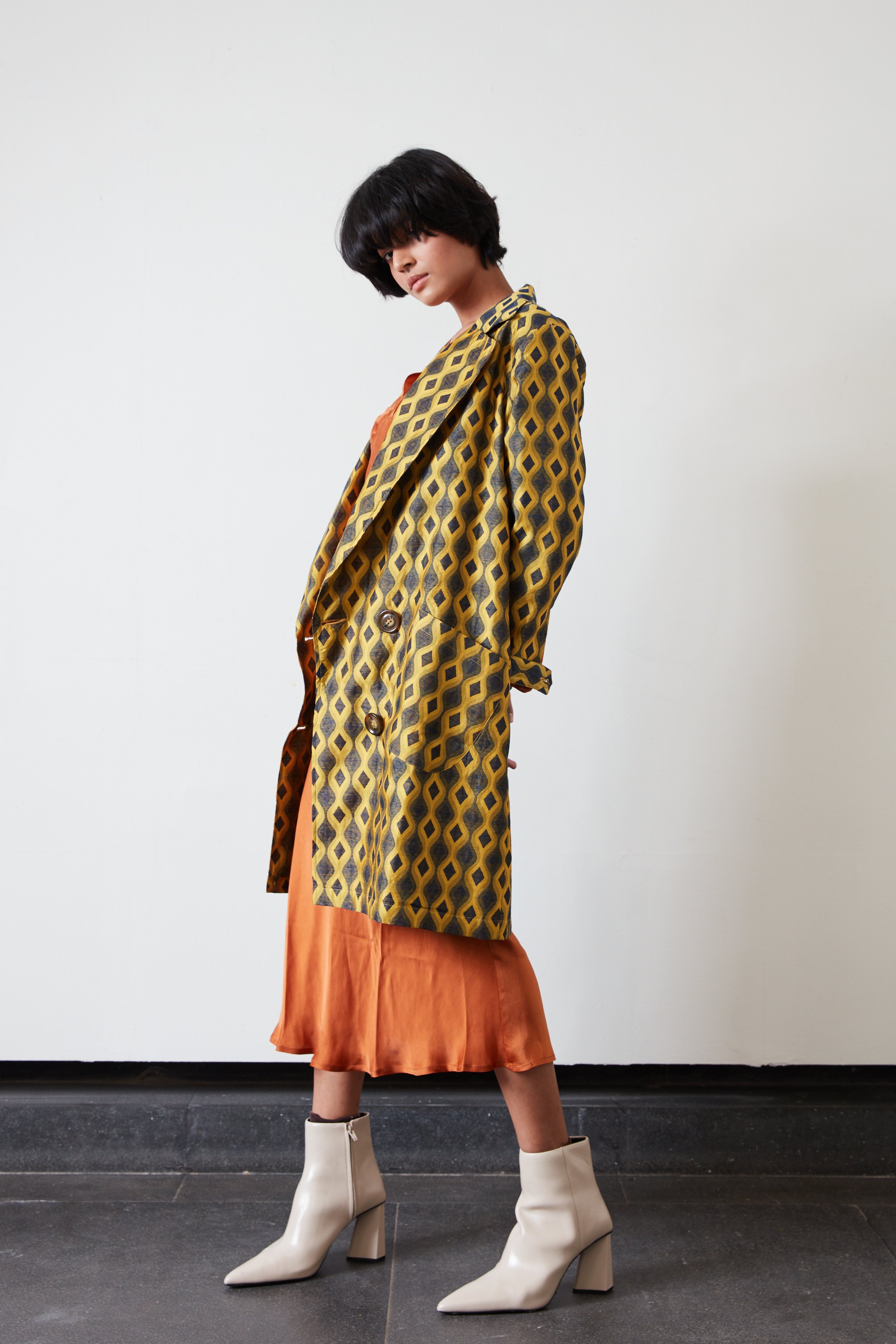 RUJUTA SHETH Barney Trench - Golden Aurora | Garmentory