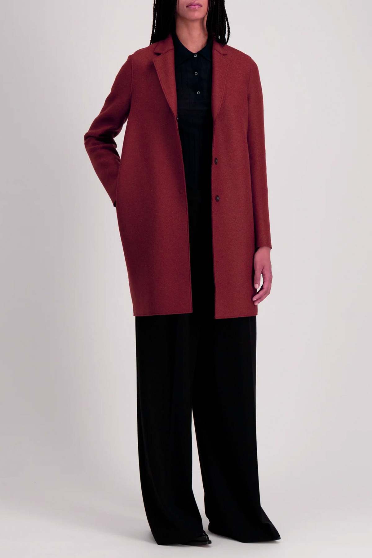 Harris Wharf London Cocoon Pressed Wool Coat - Cognac | Garmentory