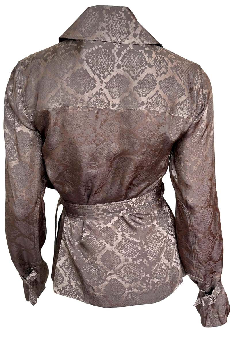 Jonathan Simkhai Milo Trench Shirt - Affogato Python | Garmentory