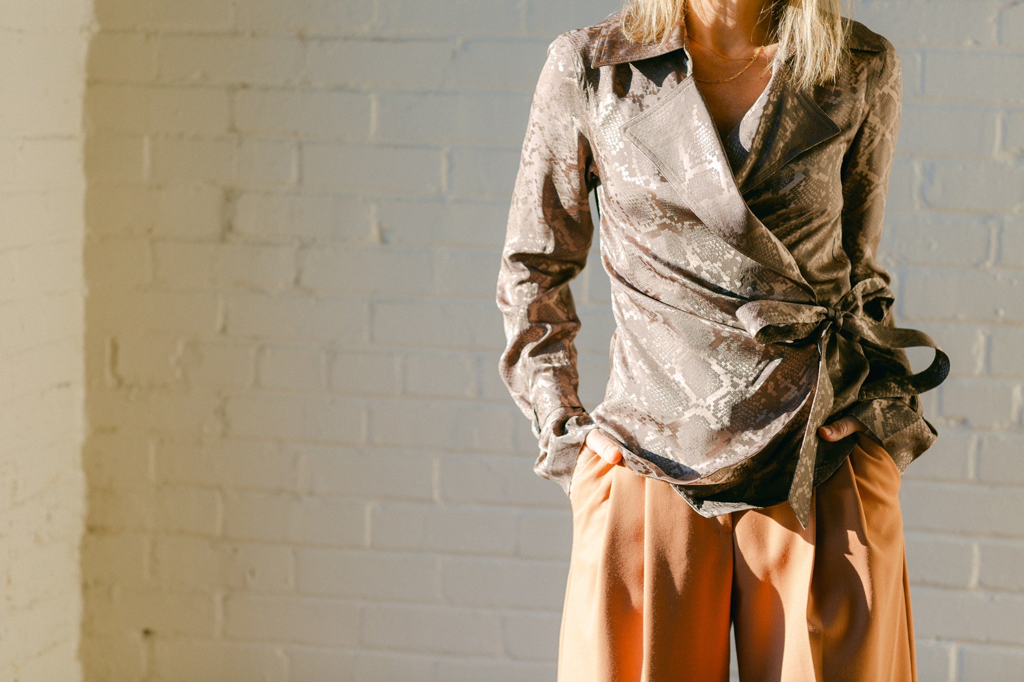 Jonathan Simkhai Milo Trench Shirt - Affogato Python | Garmentory
