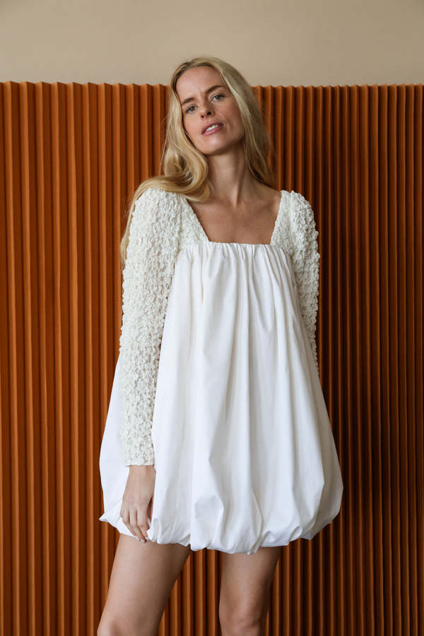 Juliette Fabbri Natalie Balloon Dress - Off White | Garmentory