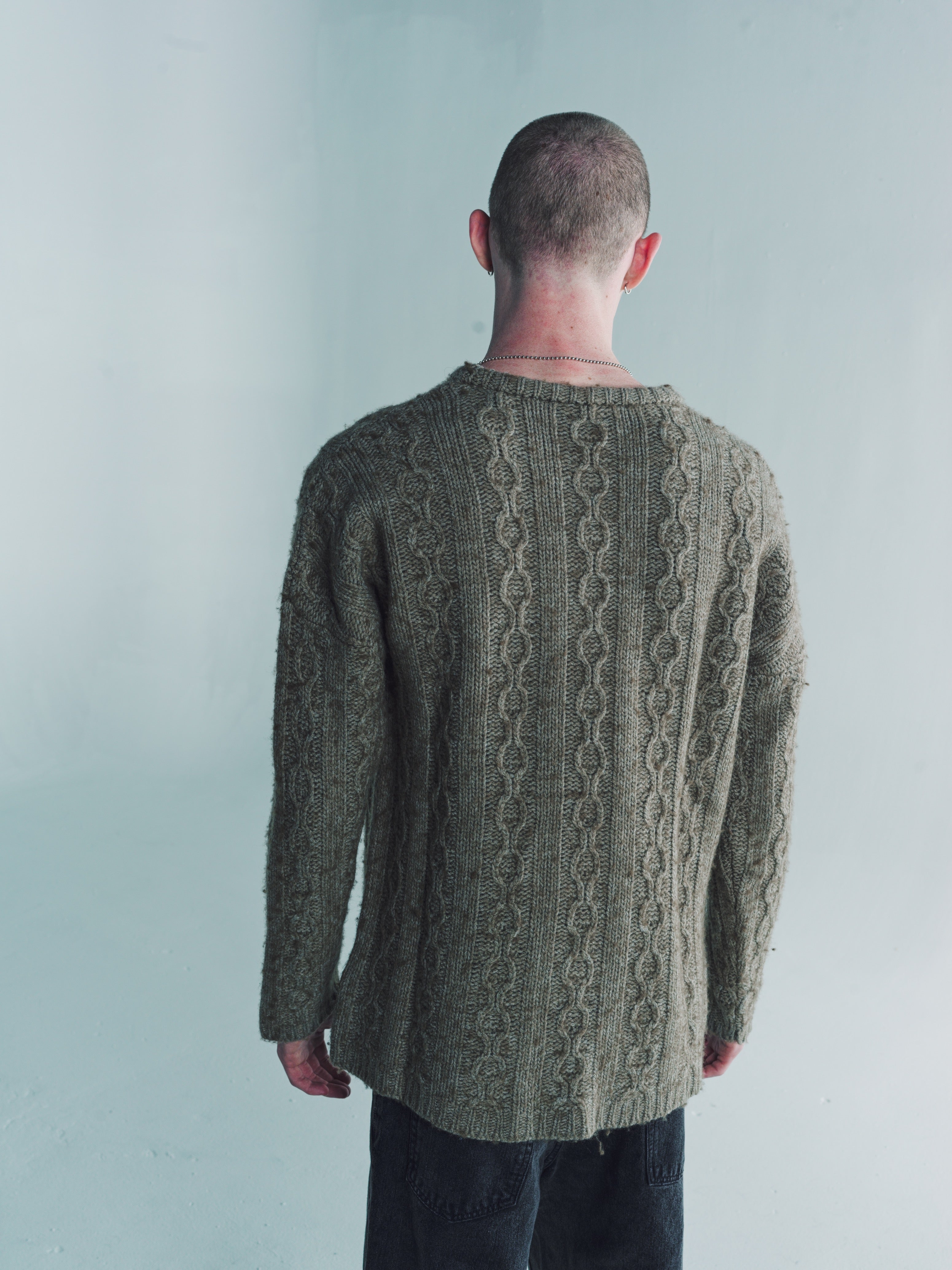 Our Legacy Funky Chain Knit Popover Roundneck - Peafowl | Garmentory