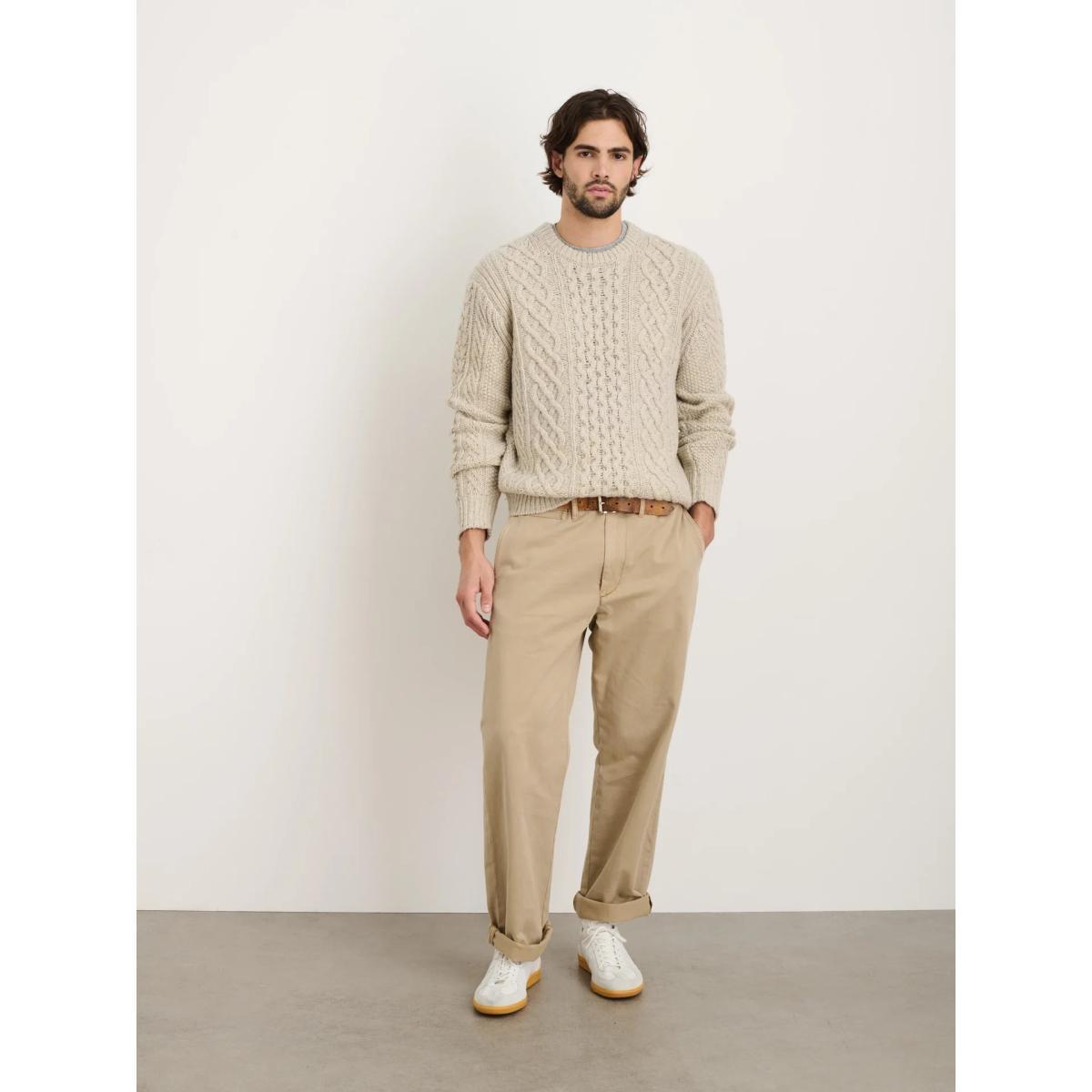 Alex Mill Fisherman Cable Donegal Wool Crewneck Sweater - Cream ...