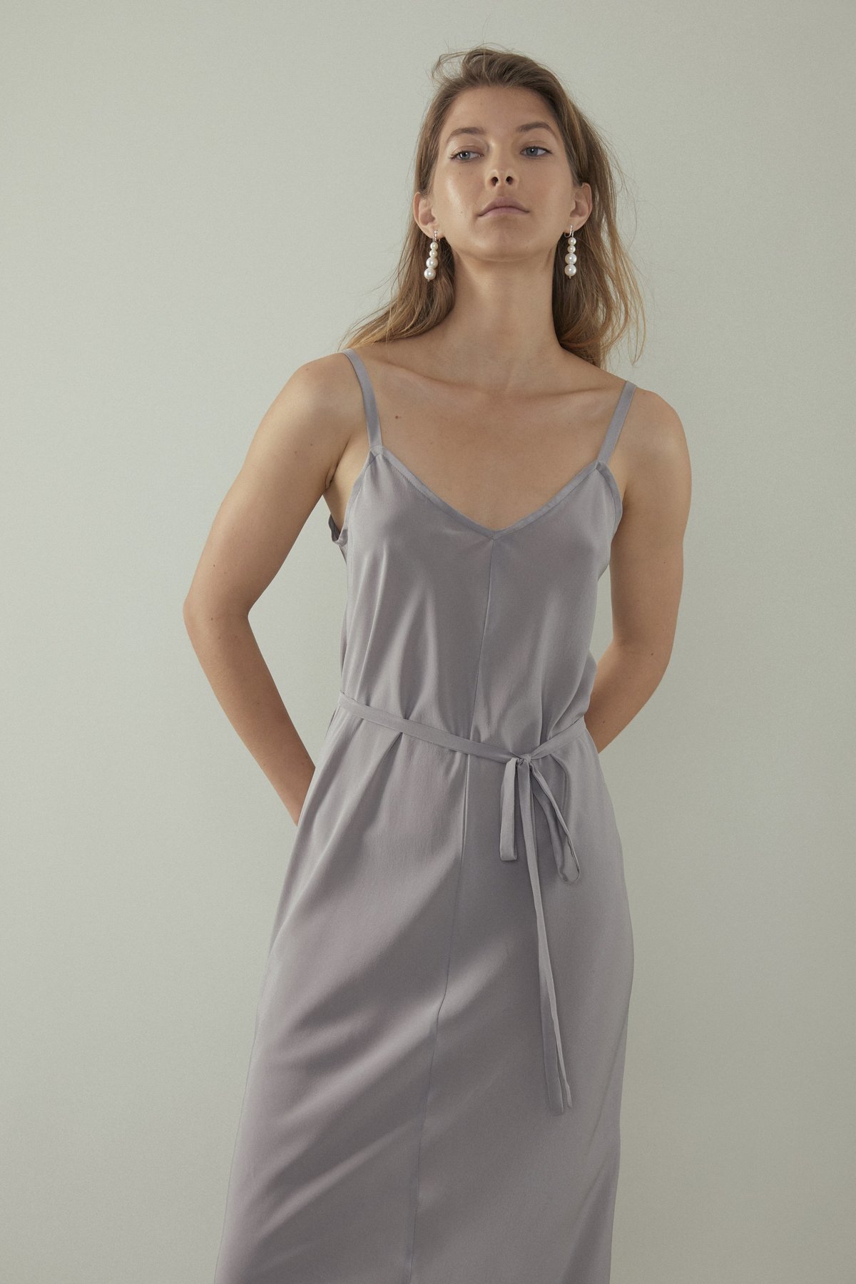 OVNA OVICH Elem Dress - Slate Silk | Garmentory