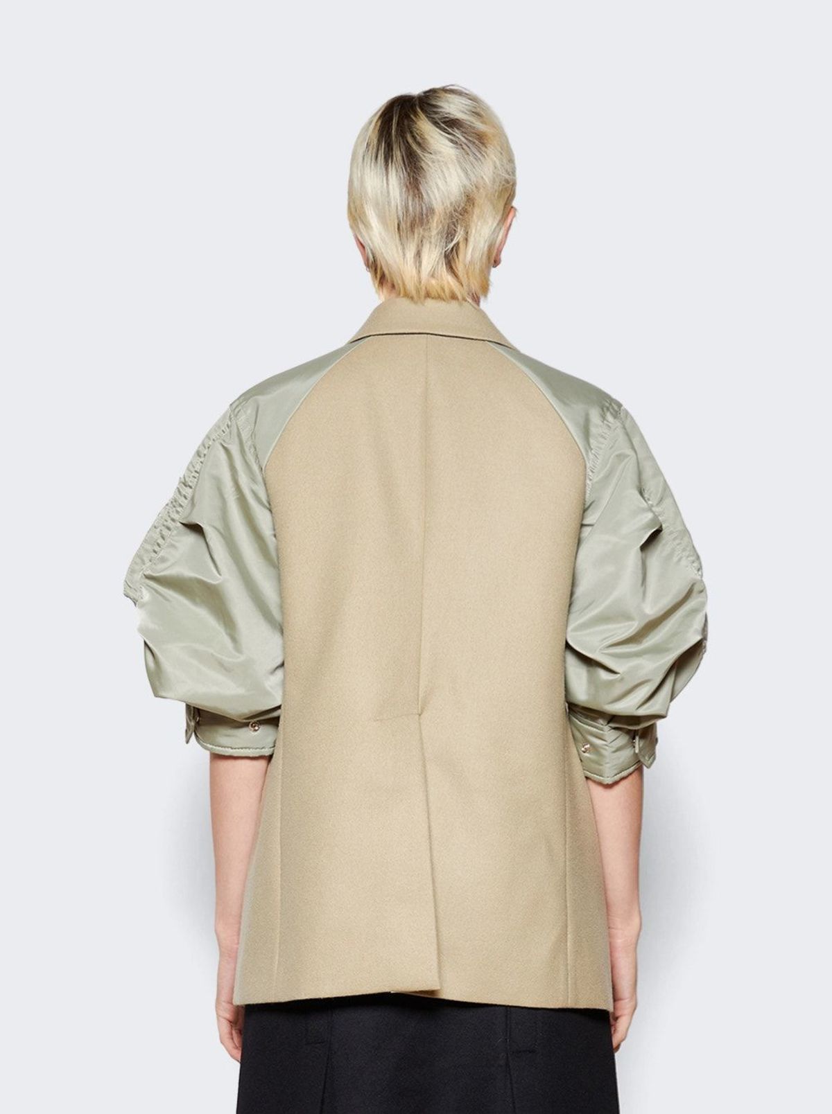 sacai Wool Melton Nylon Twill Jacket | Garmentory