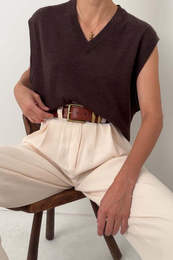 Vintage Unisex 100% Merino Wool Sweater Vest - Chêne | Garmentory