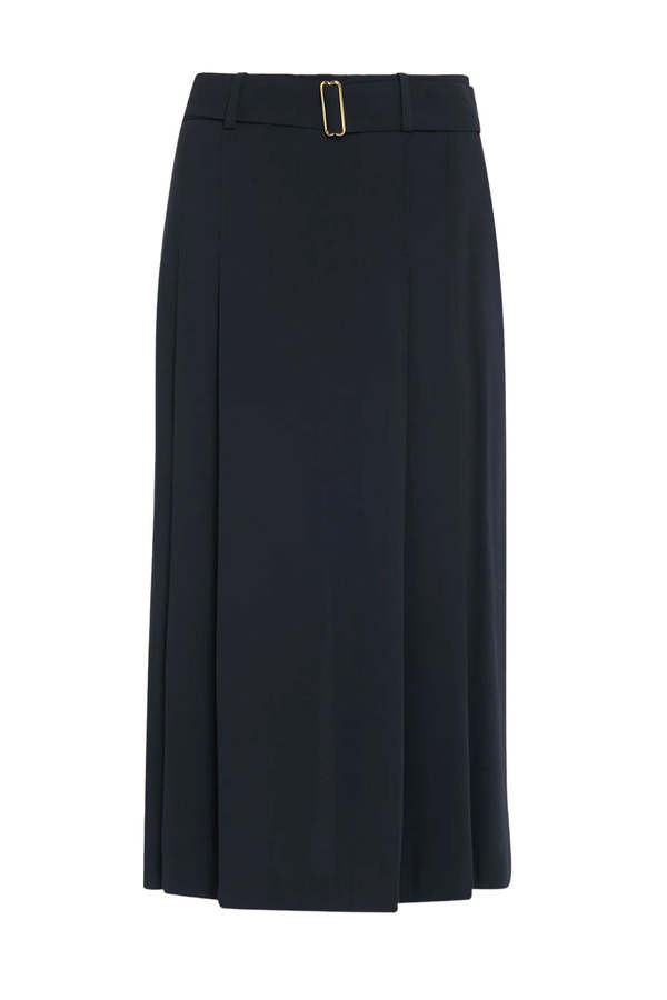 ASHLYN Rowan Belted Skirt Pants - Navy | Garmentory