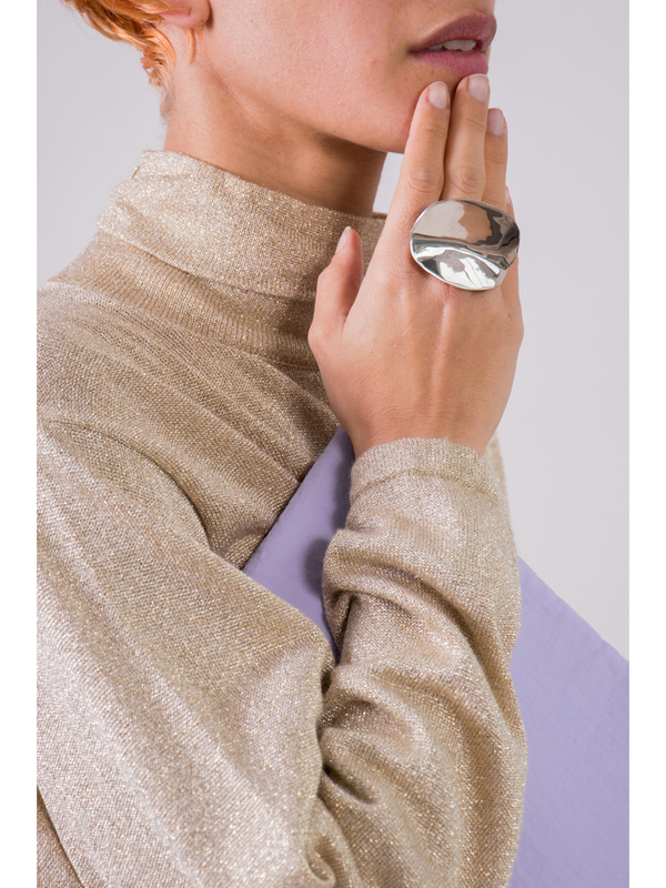 Samma Pringle Large Shape Ring - WHITE BRONZE, BRASS | Garmentory