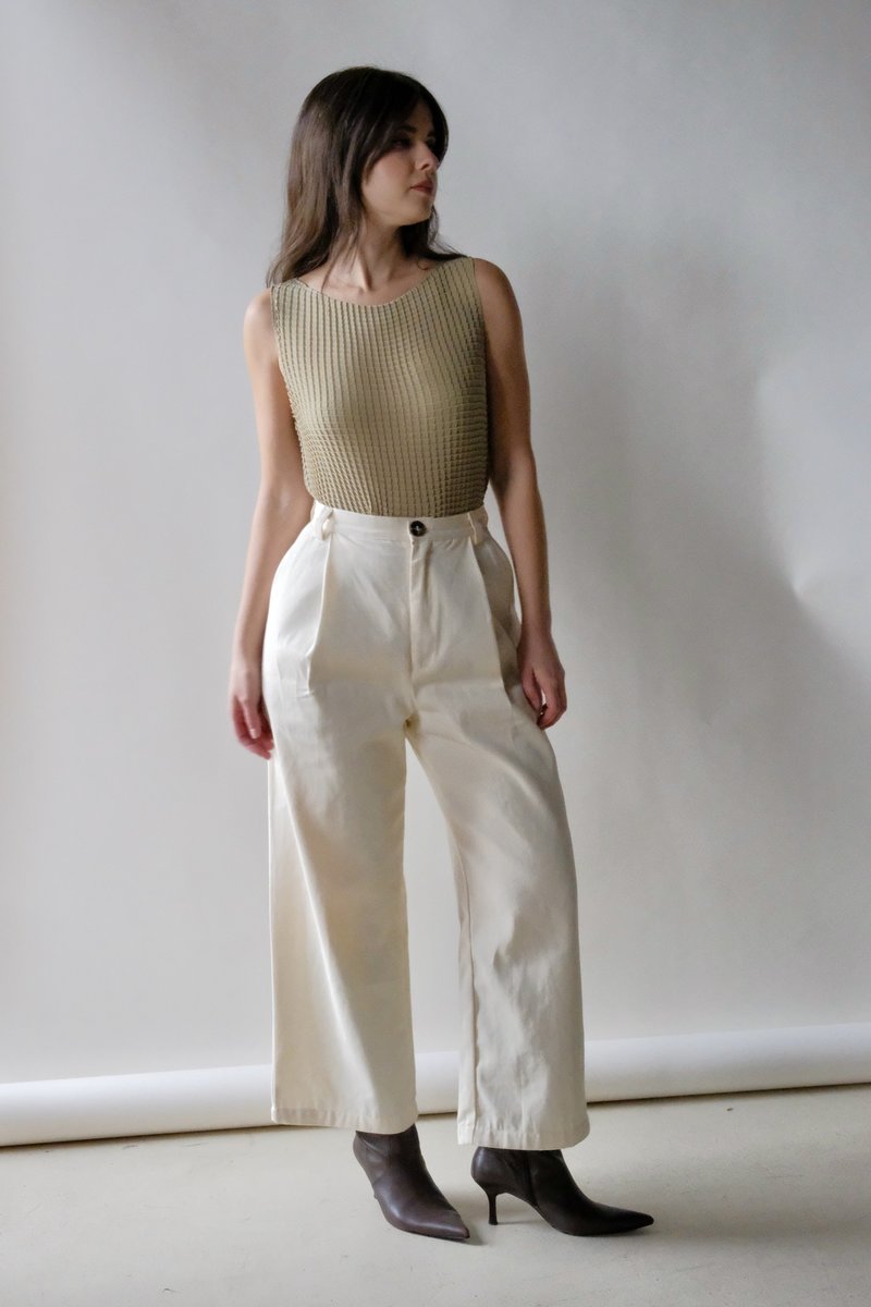 Rosewood Clothing Co Vintage Nin Pleated Singlet Tank - Sage | Garmentory