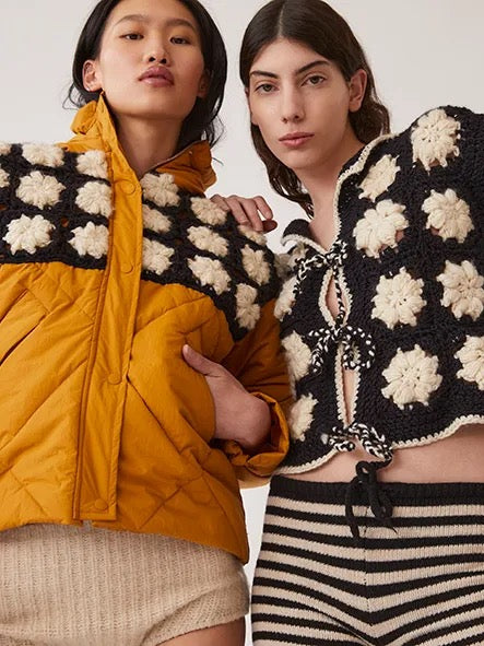 Tach Clothing DANA CROCHET CARDIGAN - BLACK/WHITE | Garmentory