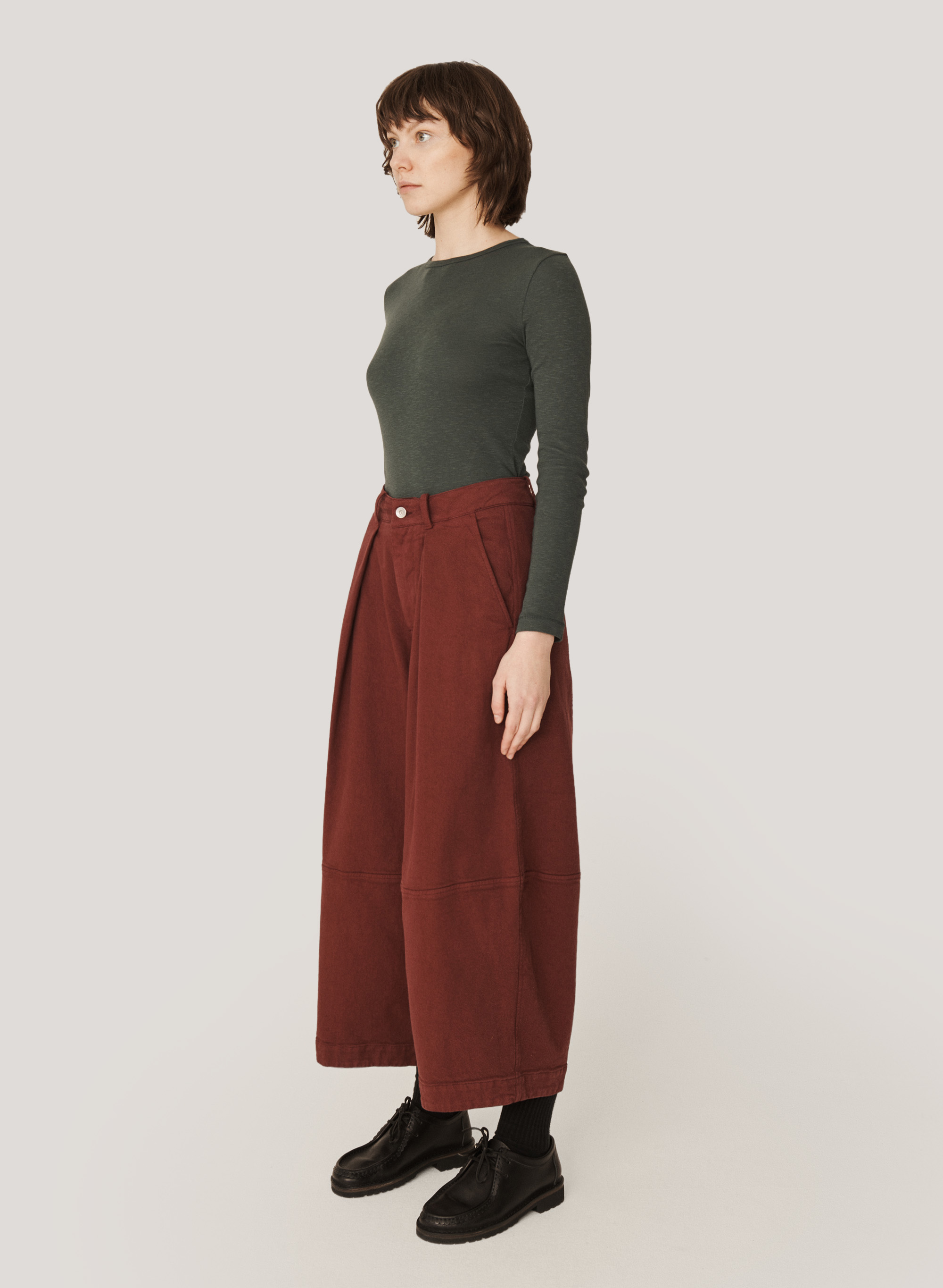 YMC Deadbeat Cotton Twill Trousers - Burgundy | Garmentory