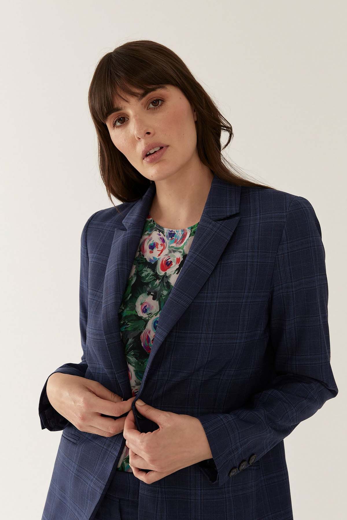 Lindsay Nicholas New York Elizabeth Jacket - Royal Blue Plaid | Garmentory