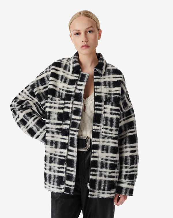 Iro Zachary Checkered Overshirt - Black/Ecru | Garmentory