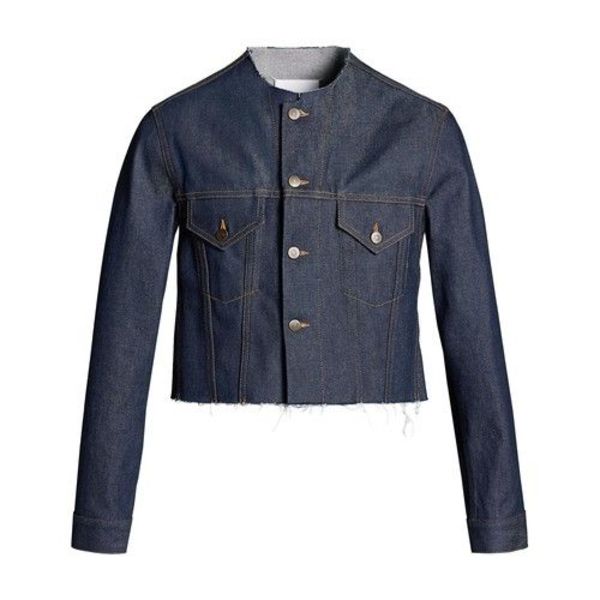 Collarless denim jacket | Garmentory