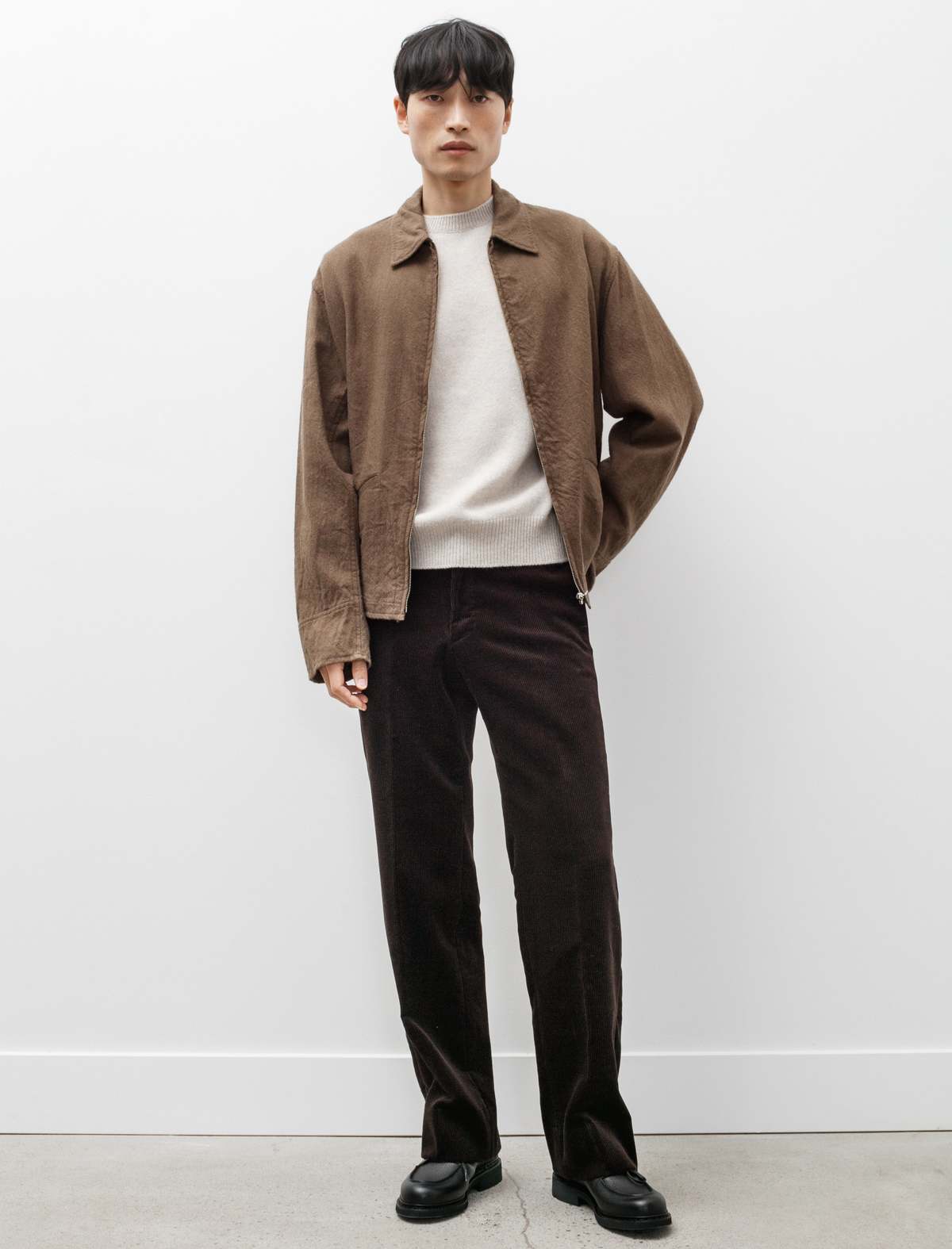 Comoli Corduroy Piped Stem Pants - Brown | Garmentory