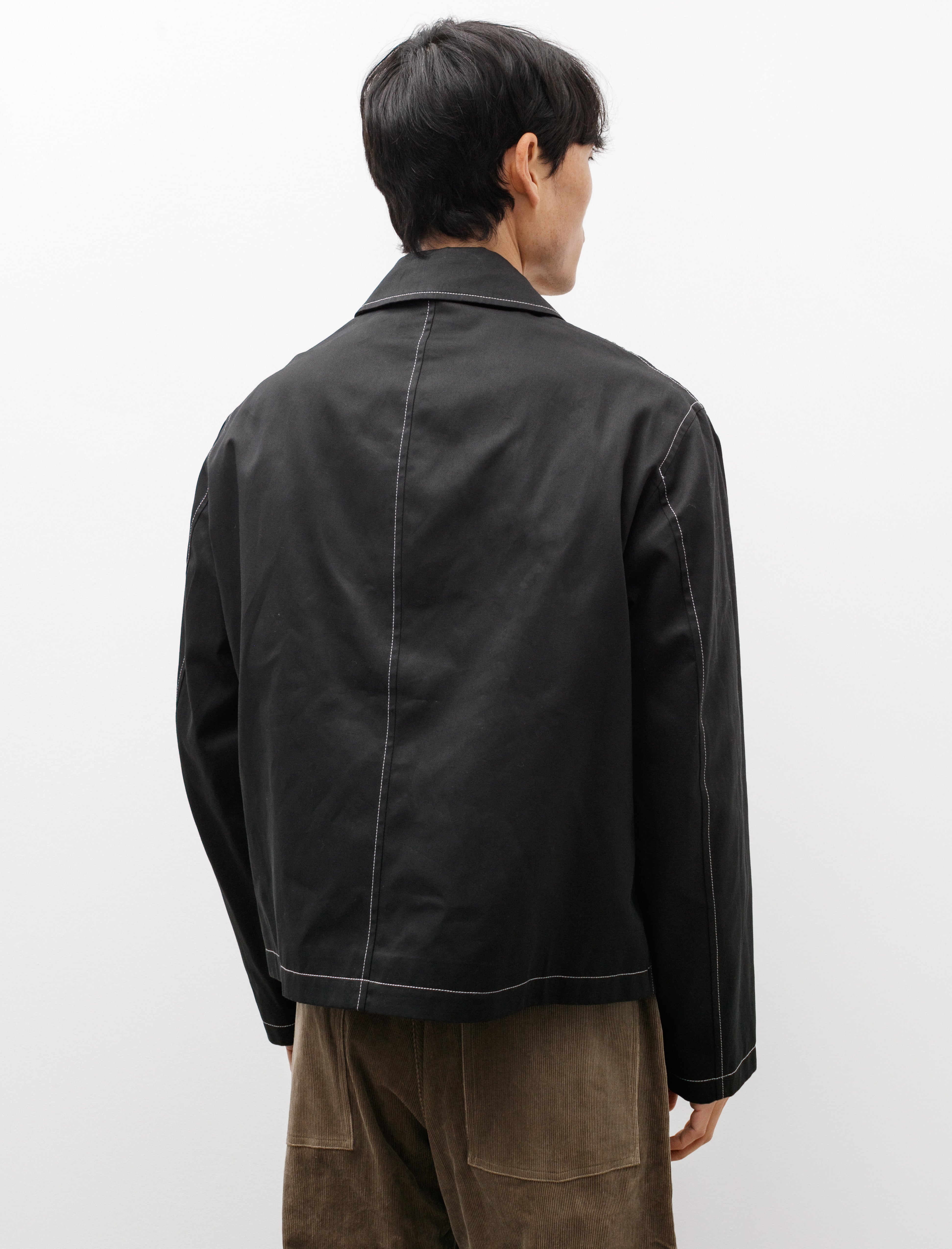 James Coward Site Jacket Contrast Stitch Gabardine - Black | Garmentory
