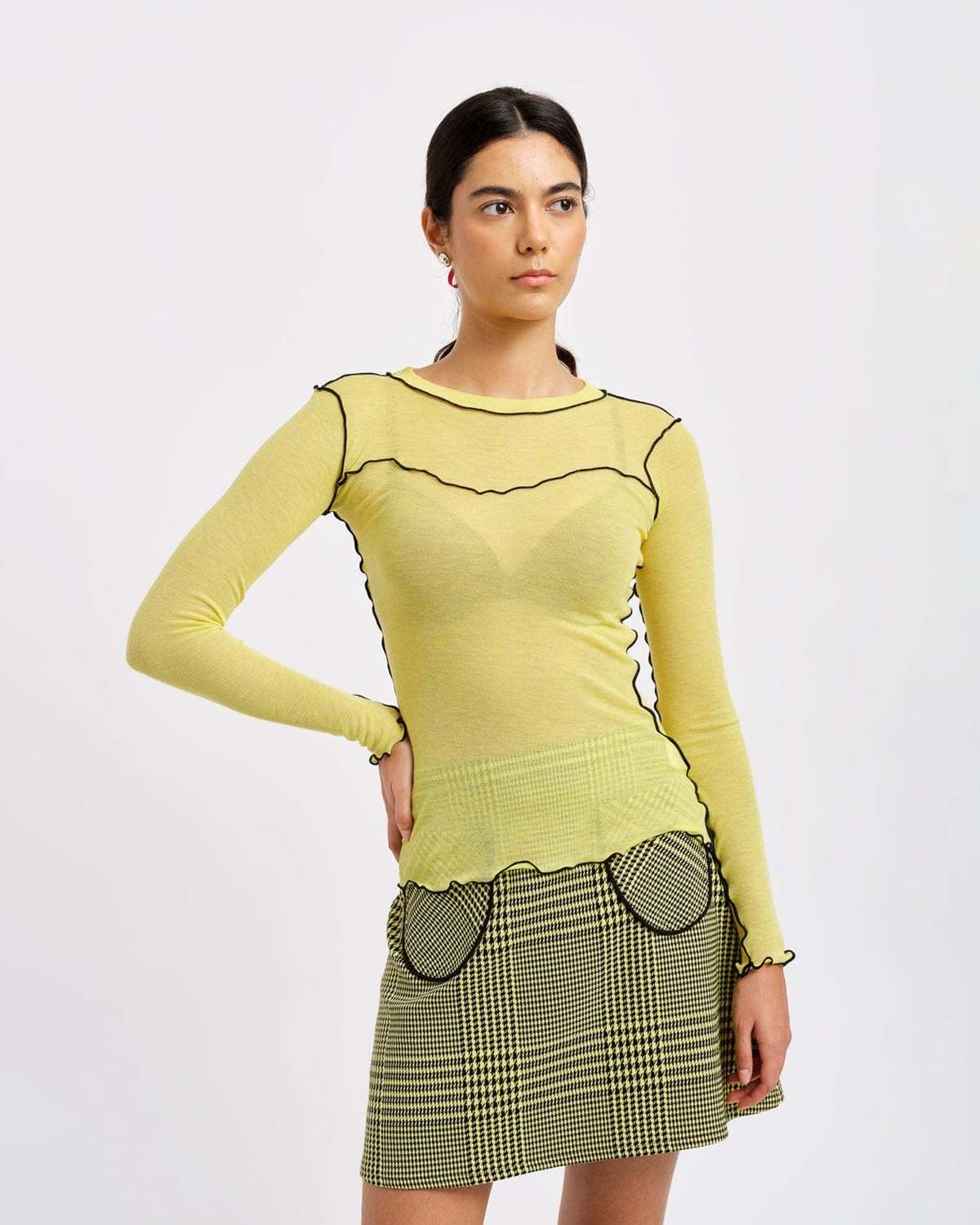 Eliza Faulkner Tate Mini Skirt - Yellow Plaid | Garmentory