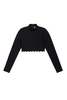 ALC Bea Scalloped Knit Crop Top - Black | Garmentory