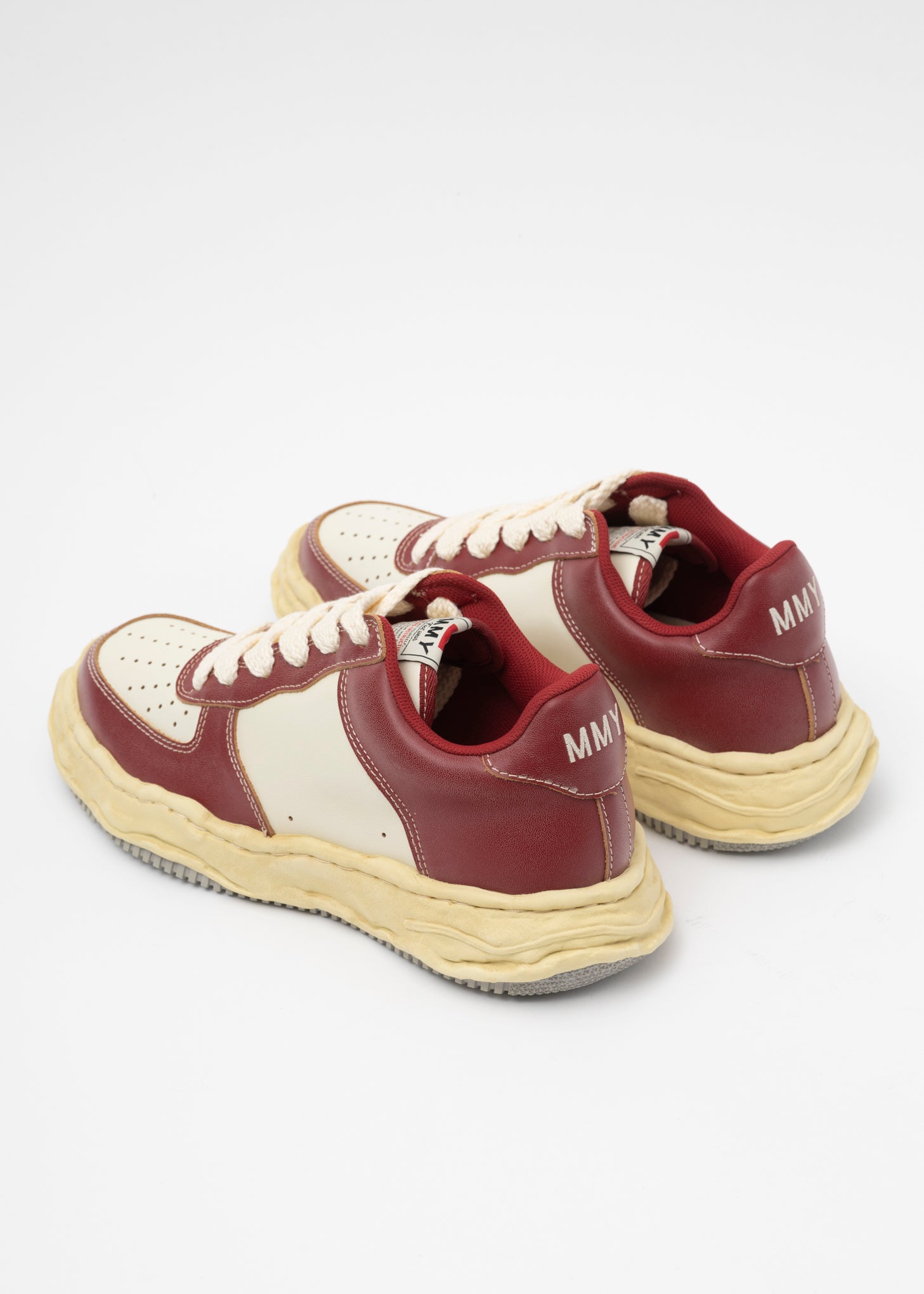 Mihara Yasuhiro OG Sole Vintage Effect Leather Low-Top Sneaker - Red ...