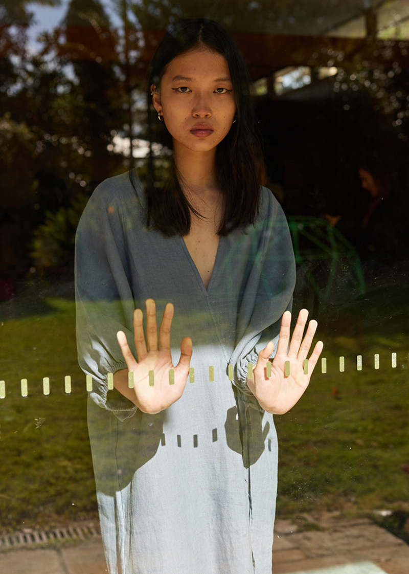 Deiji Studios The Crease Bind Dress - Air | Garmentory