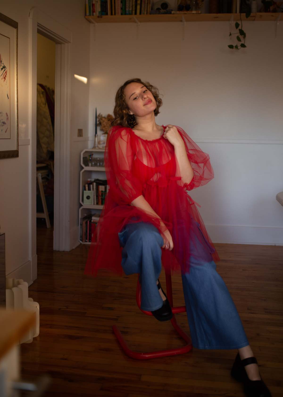 Eliza Faulkner Fiona Tulle Dress - Red | Garmentory