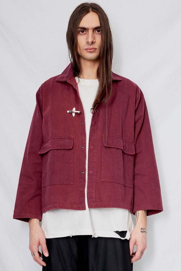 Assembly Denim Fireman Utility Jacket - Oxblood | Garmentory