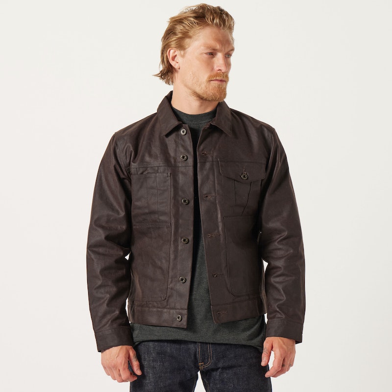 Filson Tin Cloth Short Lined Cruiser Jacket - Dark Brown | Garmentory