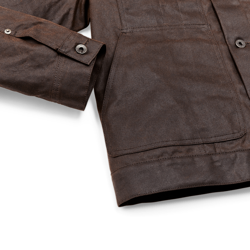 Filson Tin Cloth Short Lined Cruiser Jacket - Dark Brown | Garmentory