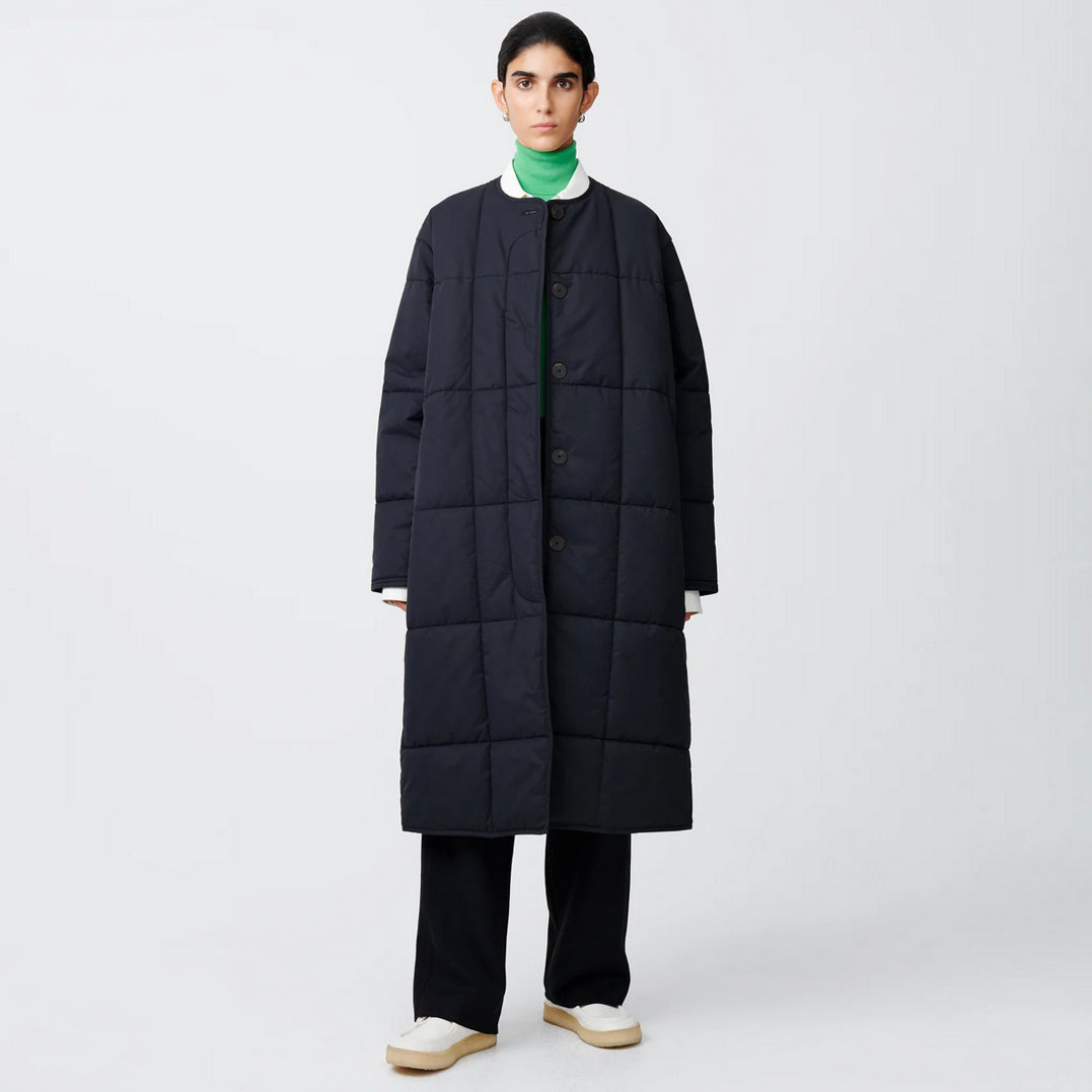Studio Nicholson Pieper Long Padded Coat - Dark Navy | Garmentory