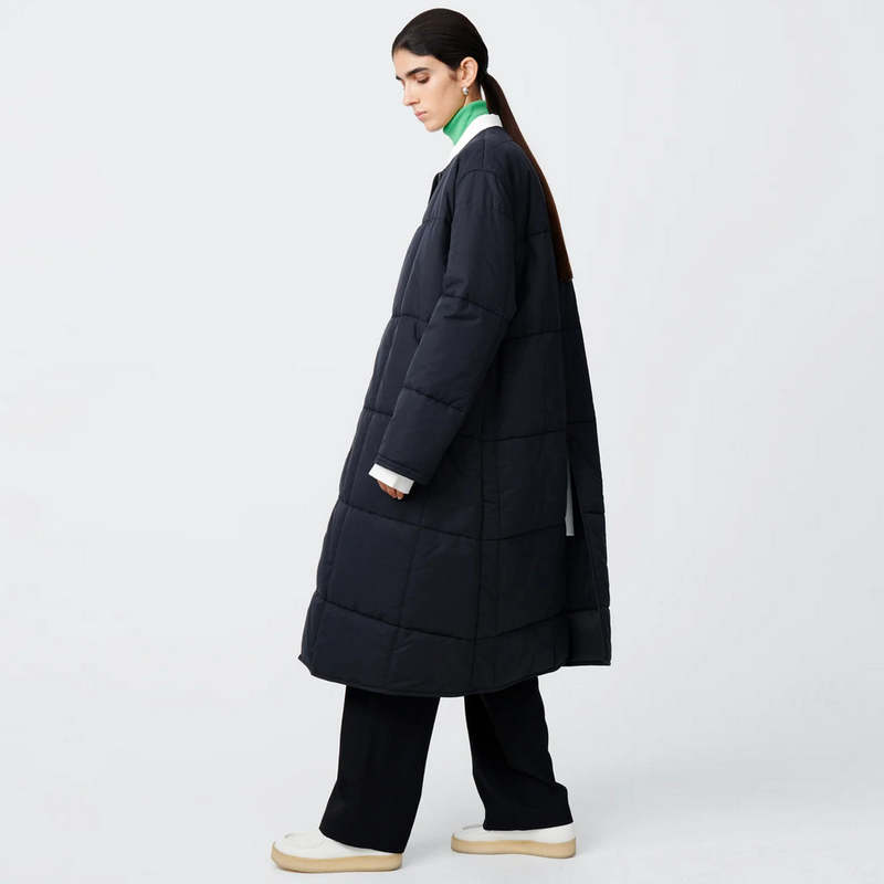 Studio Nicholson Pieper Long Padded Coat - Dark Navy | Garmentory