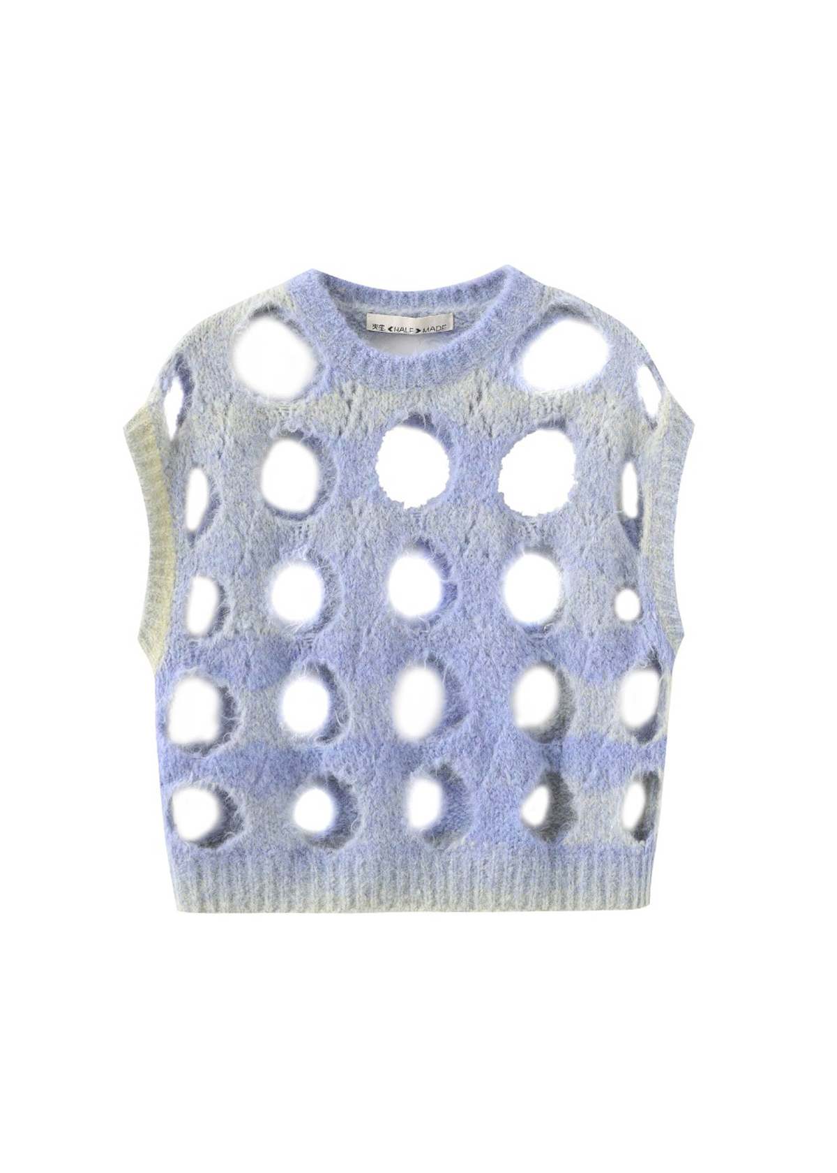 Half-Made Perforated Knit Vest - Baby Blue | Garmentory