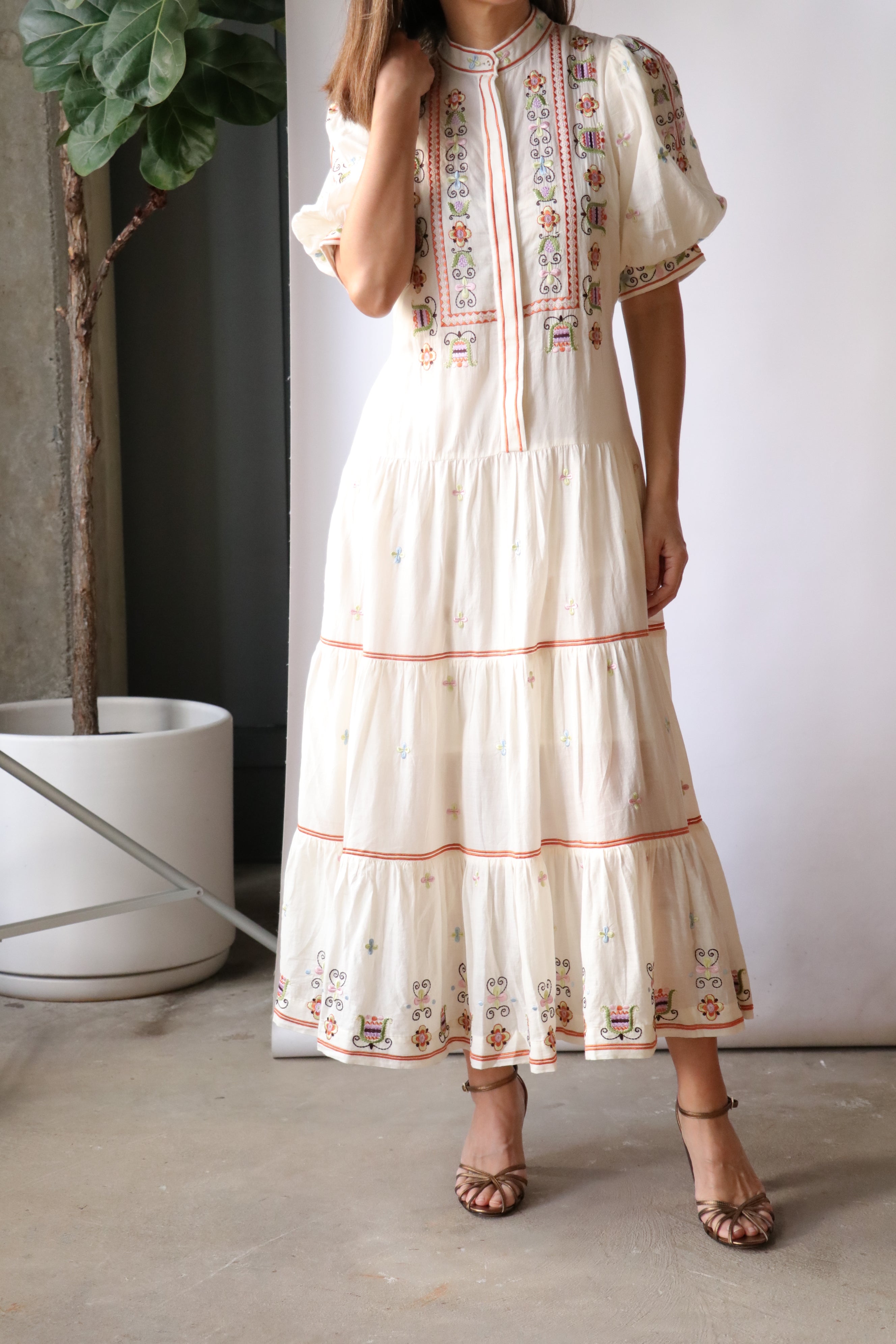 Almais Lovella Tiered Midi Dress - Ivory | Garmentory