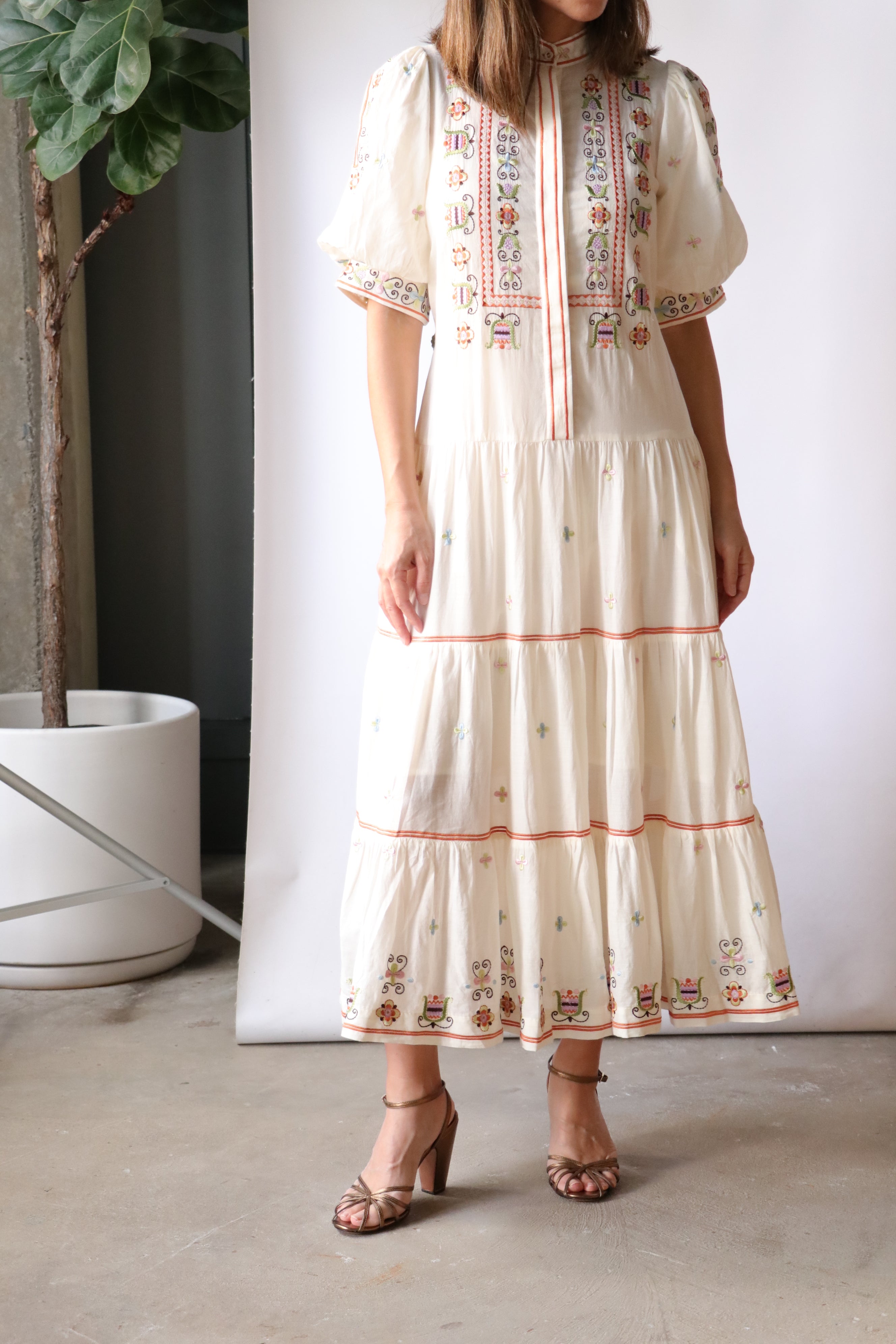 Almais Lovella Tiered Midi Dress - Ivory | Garmentory
