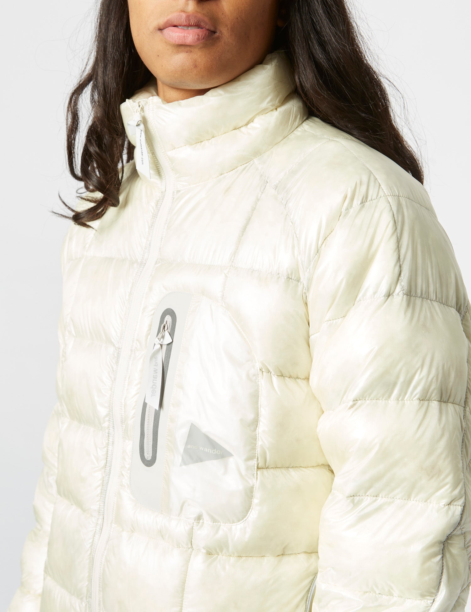 And Wander Diamond Stitch Down Jacket - Off White | Garmentory