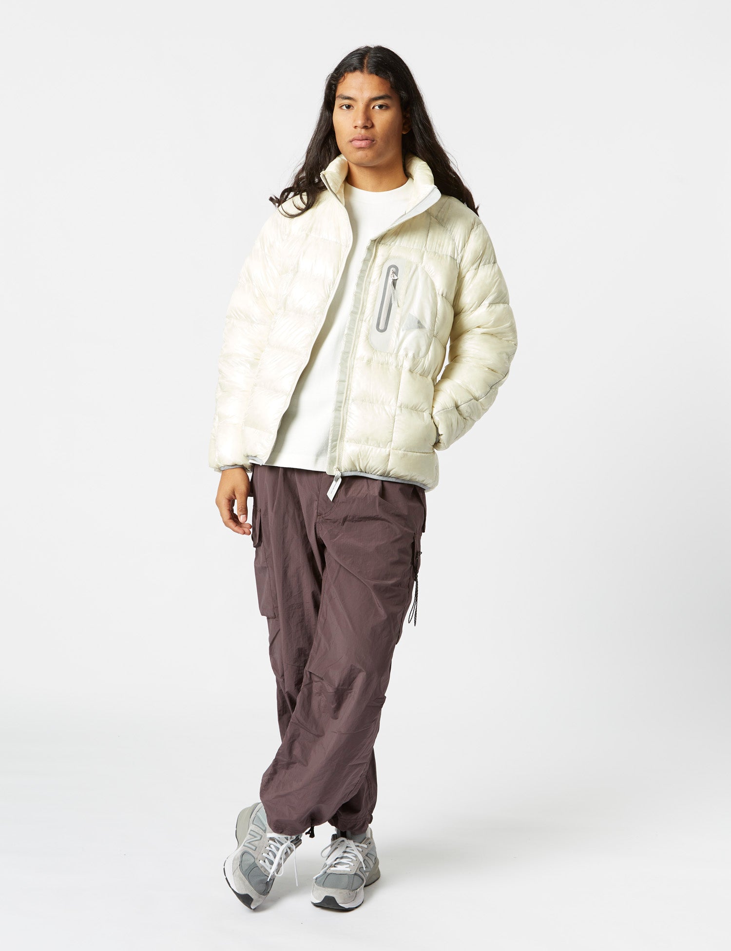 And Wander Diamond Stitch Down Jacket - Off White | Garmentory