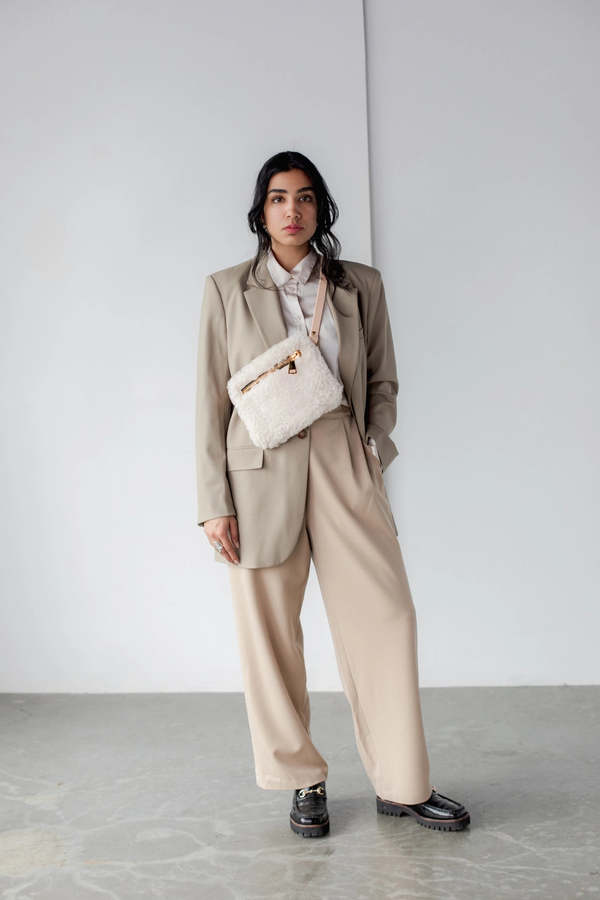 Your Bag For Holding Shearling Fanny Pack - Cream | Garmentory