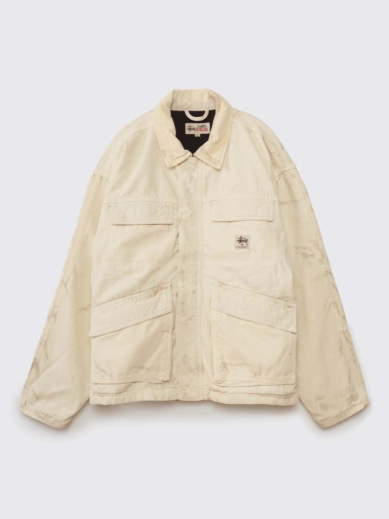 Stussy Distressed Canvas Shop Jacket - Khaki | Garmentory