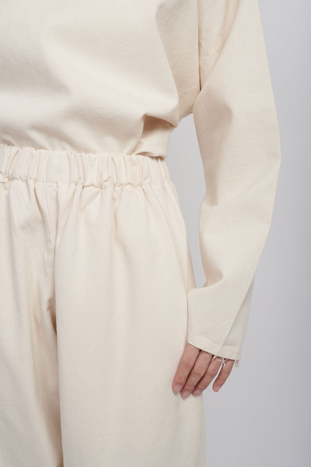 Ashley Rowe Baggy Denim Pants - Cream | Garmentory