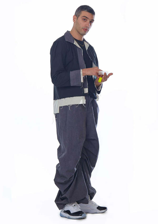 Evade House Two Layered Shirt - Slate Grey/Black | Garmentory