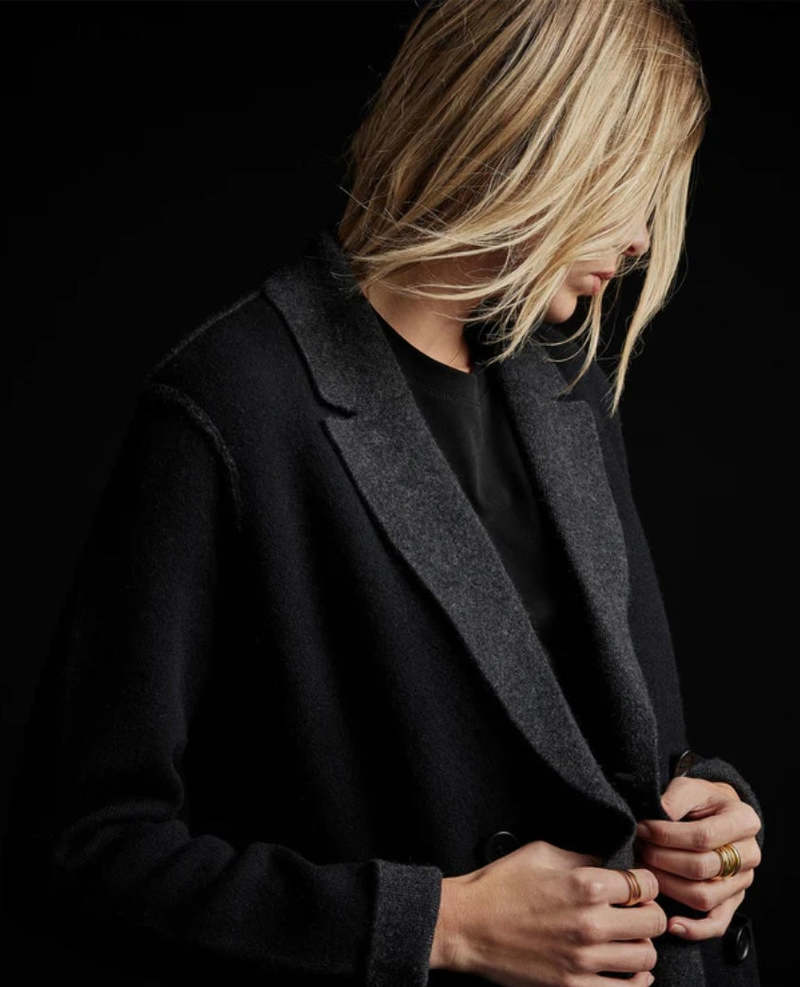 James Perse Montecito Sweater Jacket - Black/Anthracite | Garmentory
